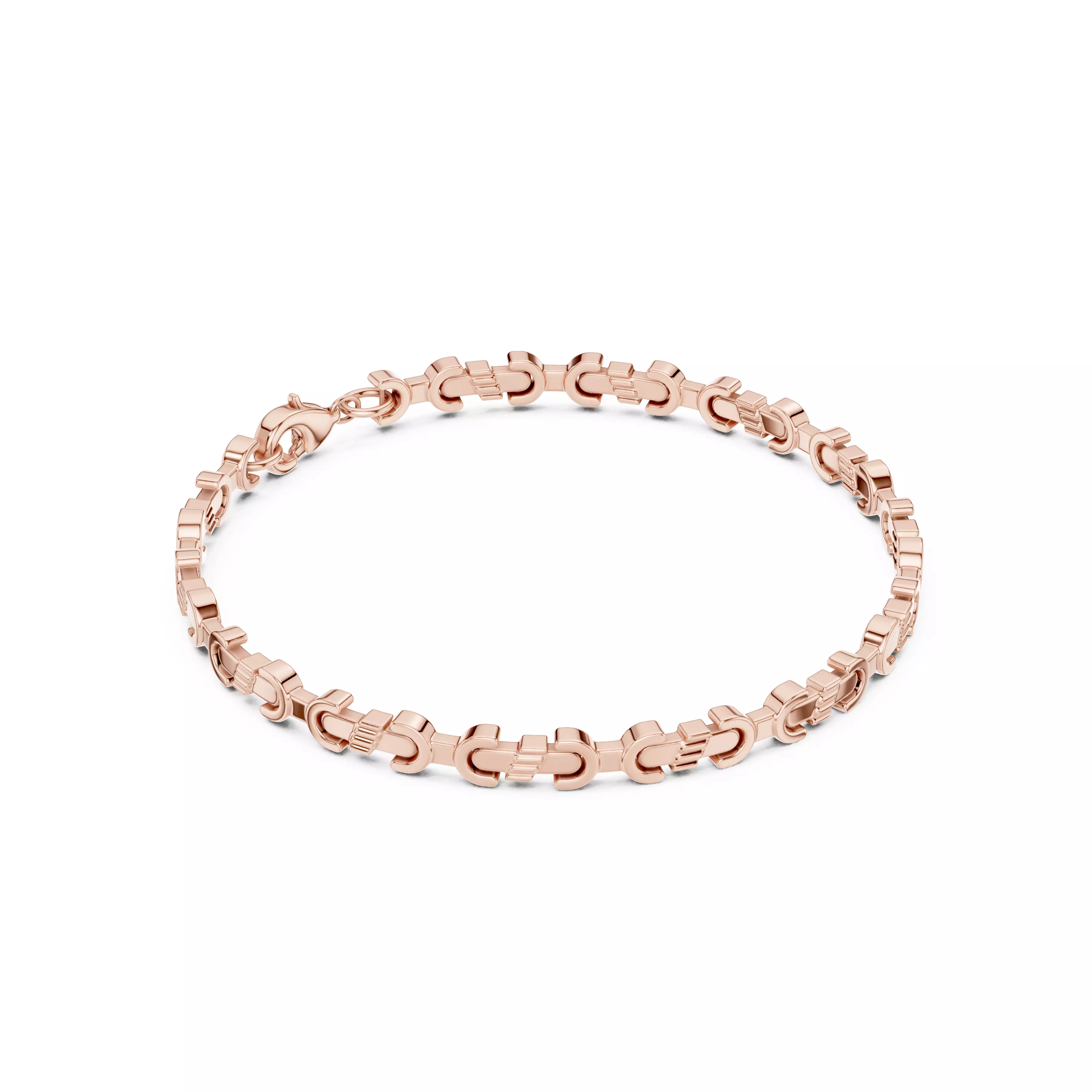 Plain Gold Chain Link Bracelet 3dm stl renders details 3D model 3D ...