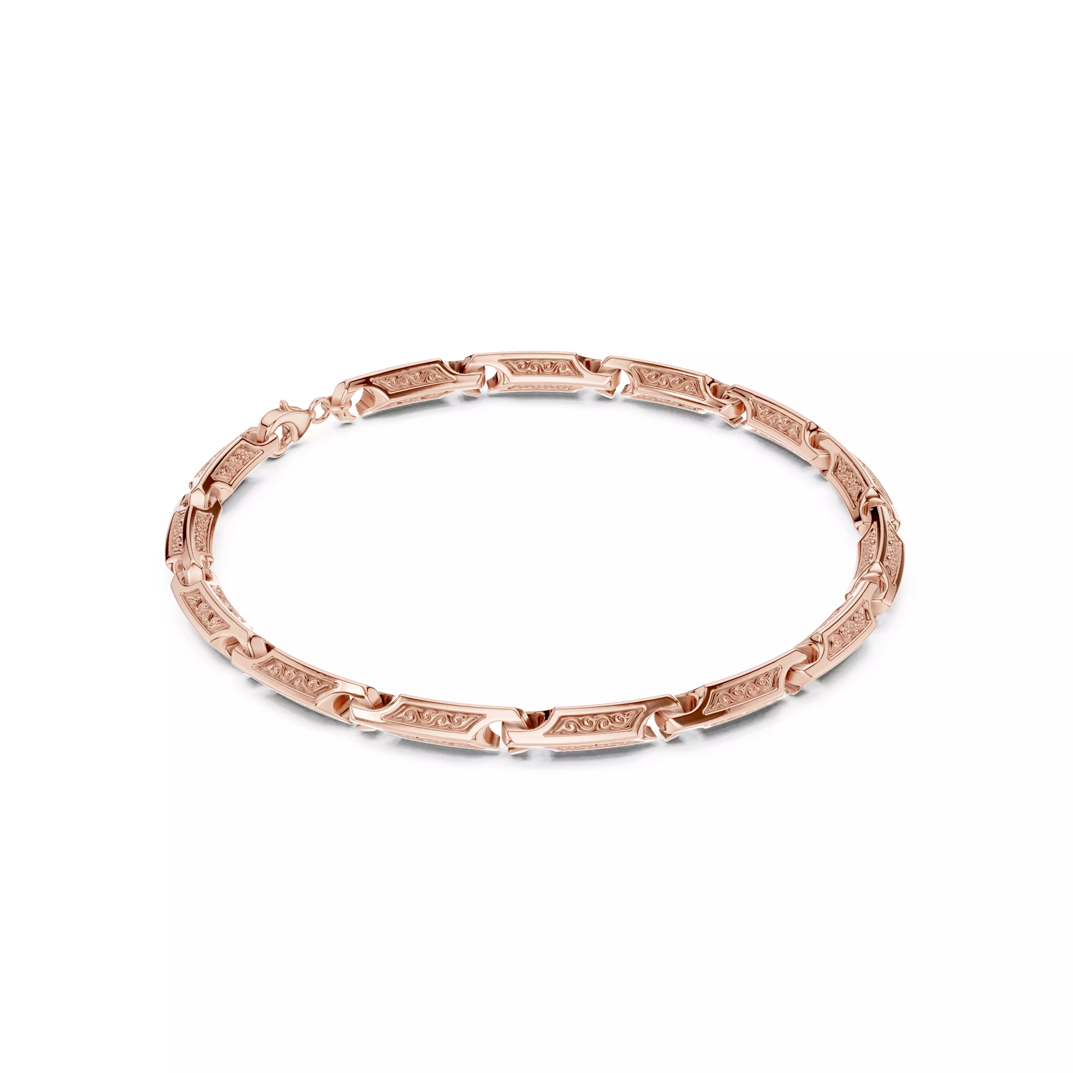 Plain Gold Chain Link Bracelet 3dm stl renders details 3D model 3D ...