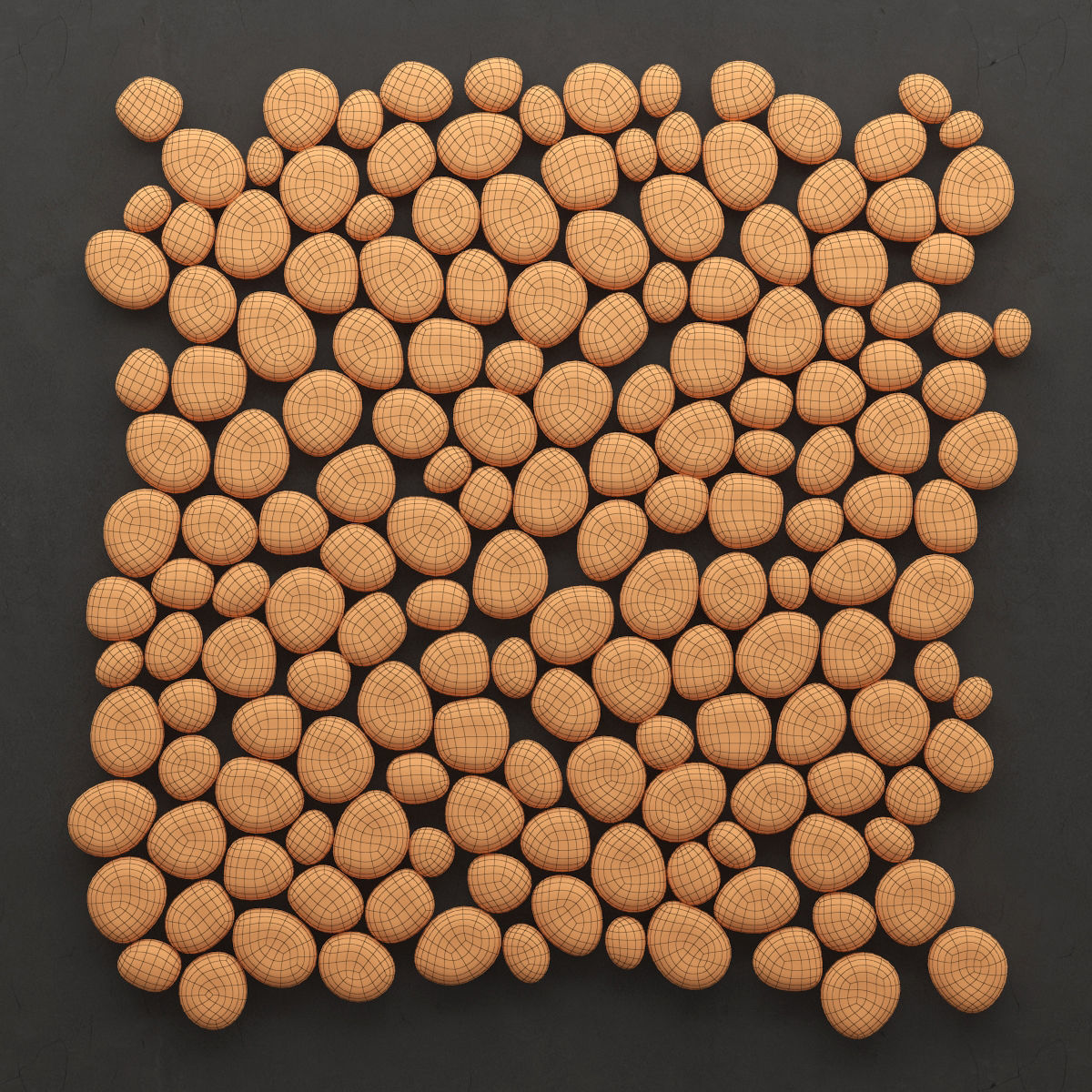 Pebble stone panel 3D model | CGTrader