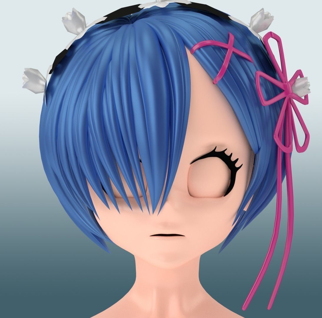 Rem hair style 3d 3D model | CGTrader