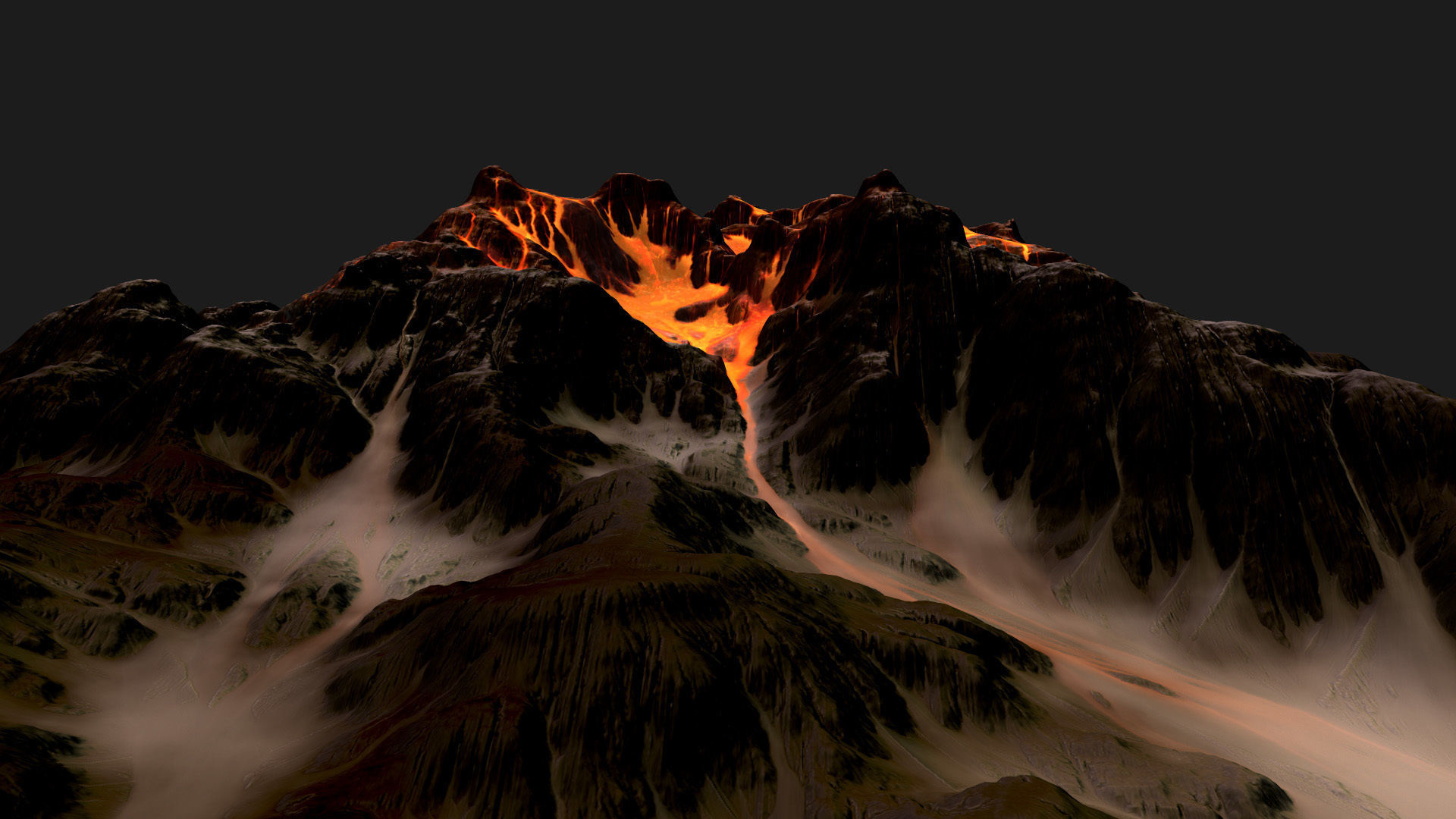 3D model Volcano mountain with lava VR / AR / low-poly | CGTrader