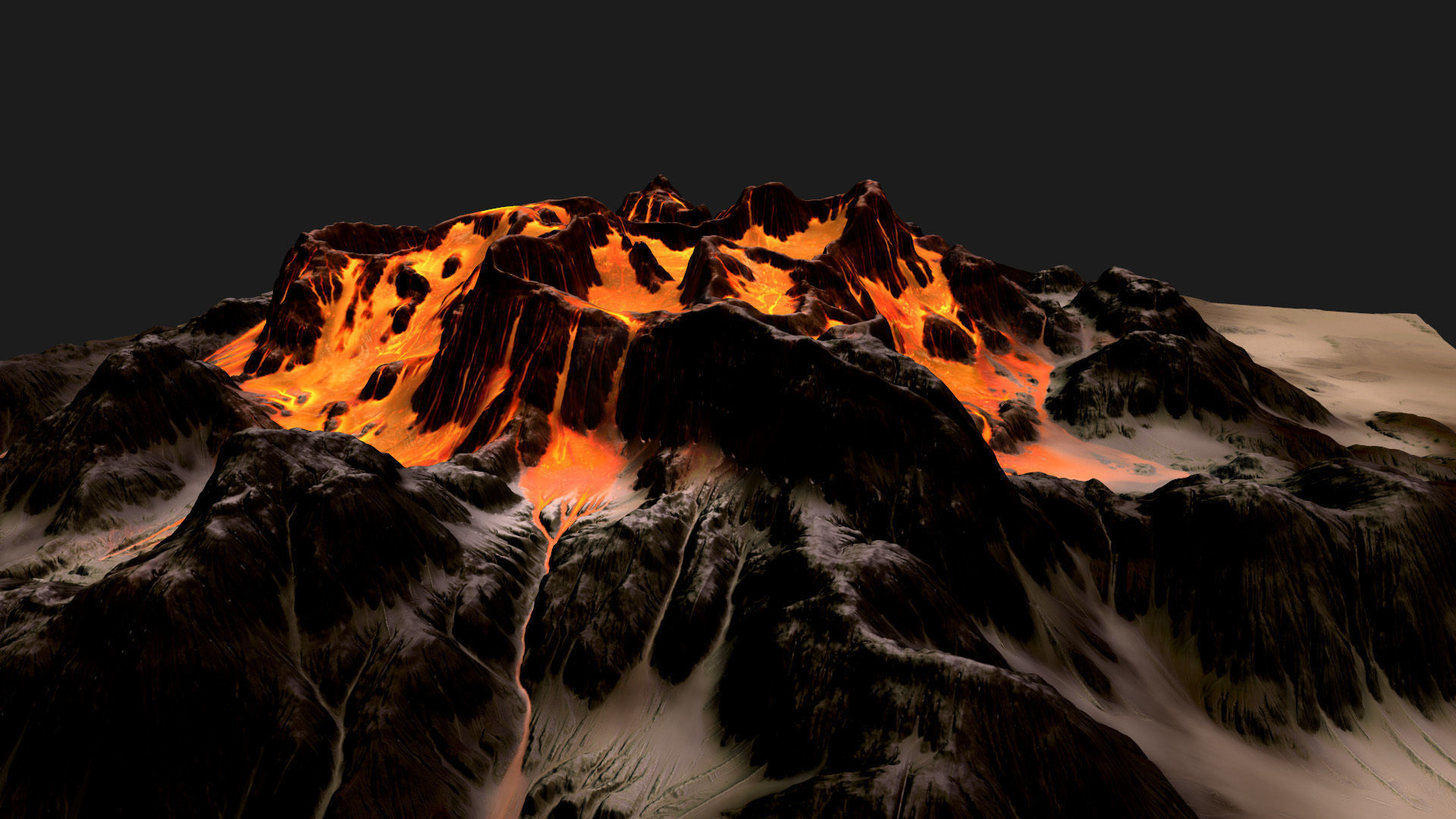 3D model Volcano mountain with lava VR / AR / low-poly | CGTrader