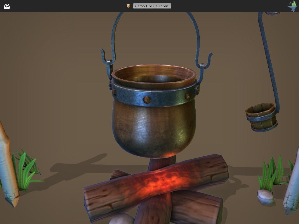 3D model Camp Fire Cauldron VR / AR / low-poly | CGTrader