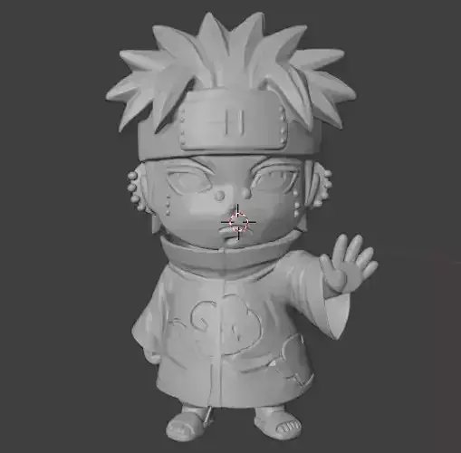 Kawaii Pain Tendo Akatsuki Ninja Kid Stylized 3D Print Model 3D model ...