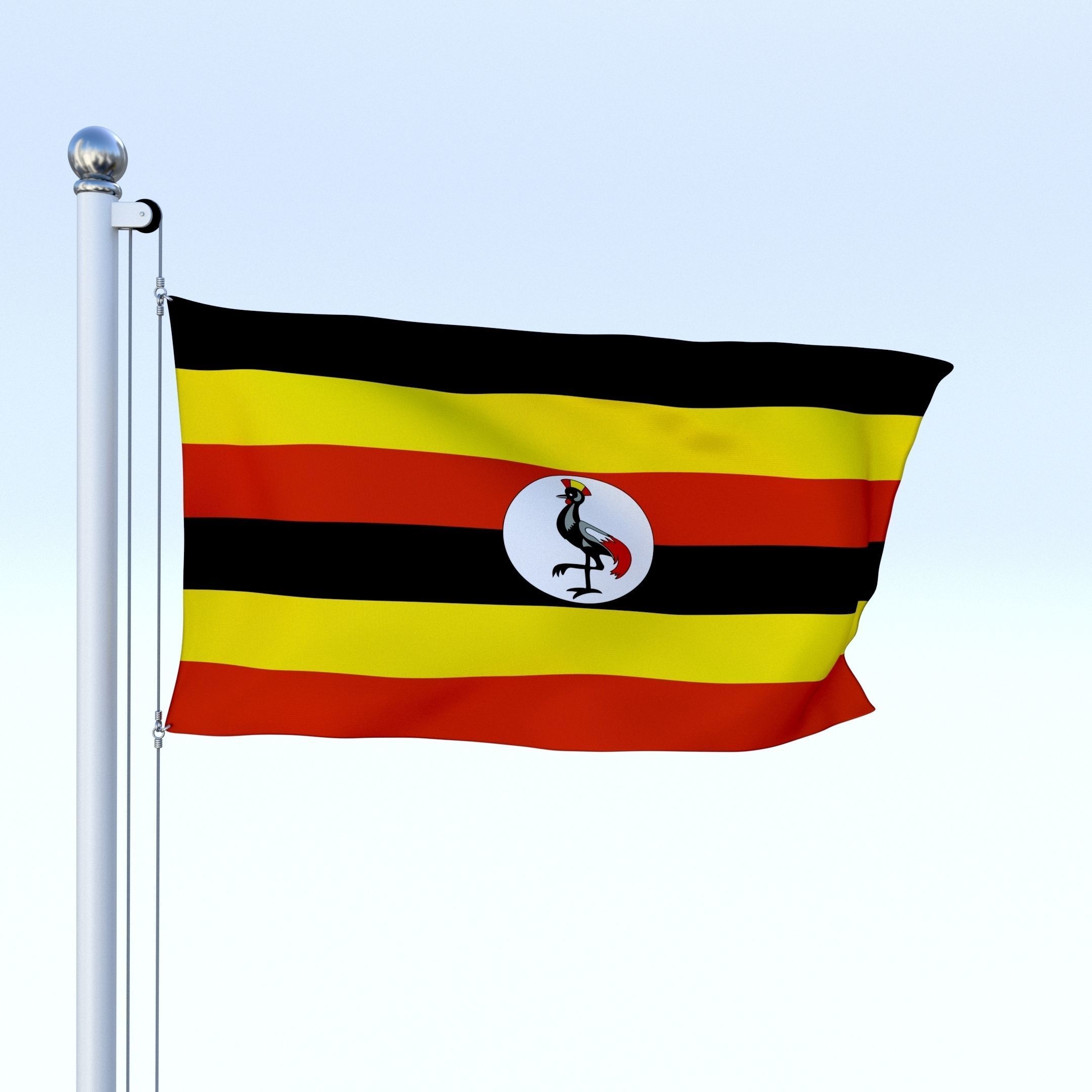 3D model Animated Uganda Flag VR / AR / low-poly animated | CGTrader
