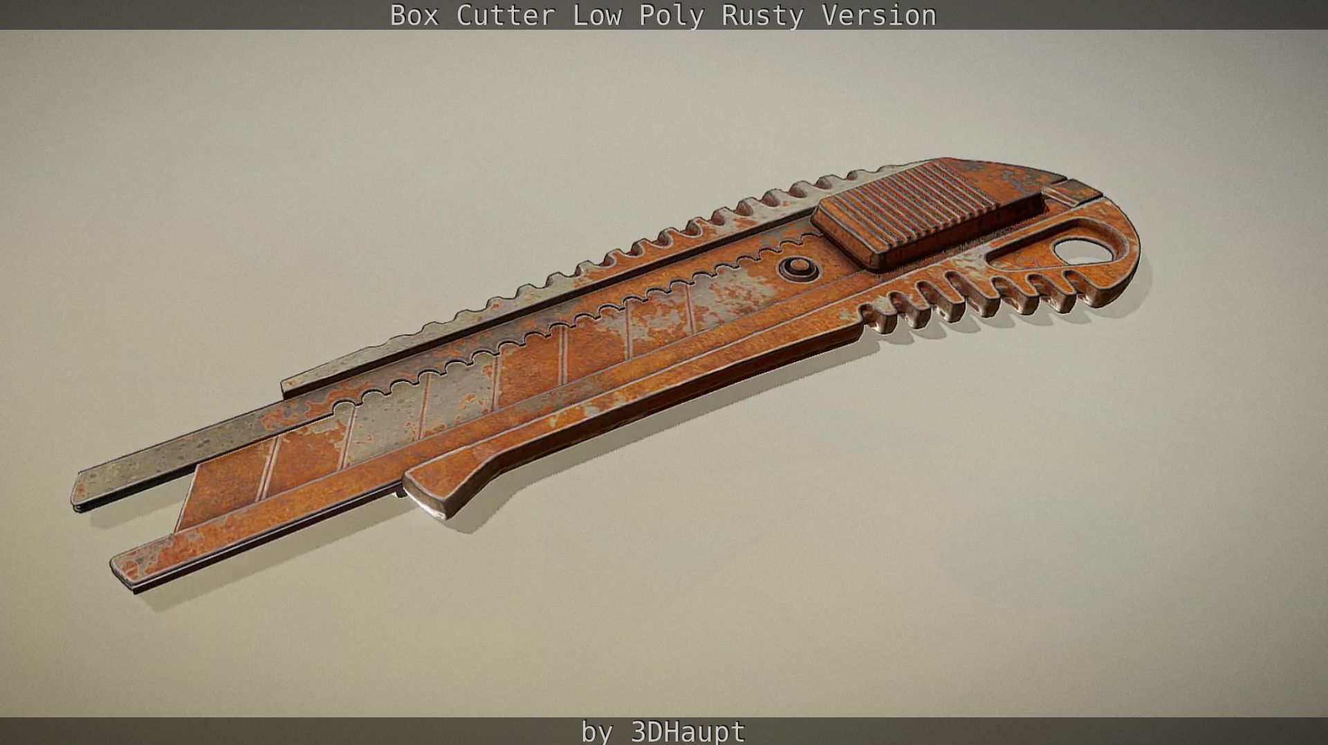 3D model Box Cutter Lowpoly Rusty Version - Gameready - PBR VR / AR ...