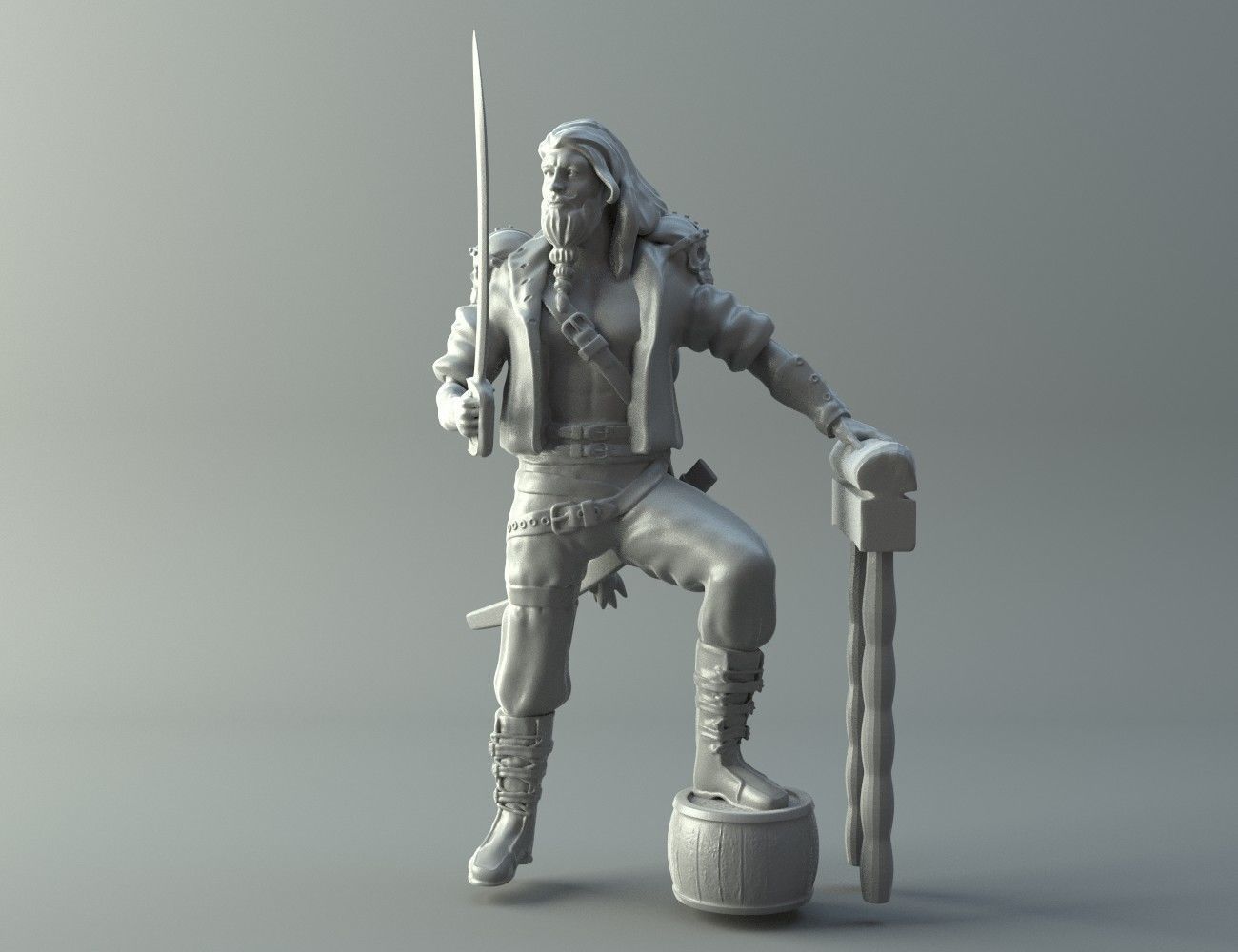 Pirate figurine free 3D model 3D printable | CGTrader