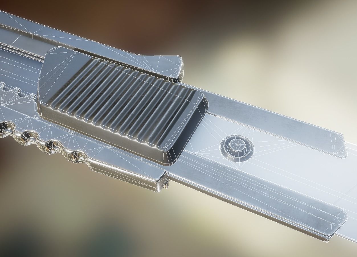 3D model Box Cutter Lowpoly Stainless Steel - Gameready - PBR Textures ...