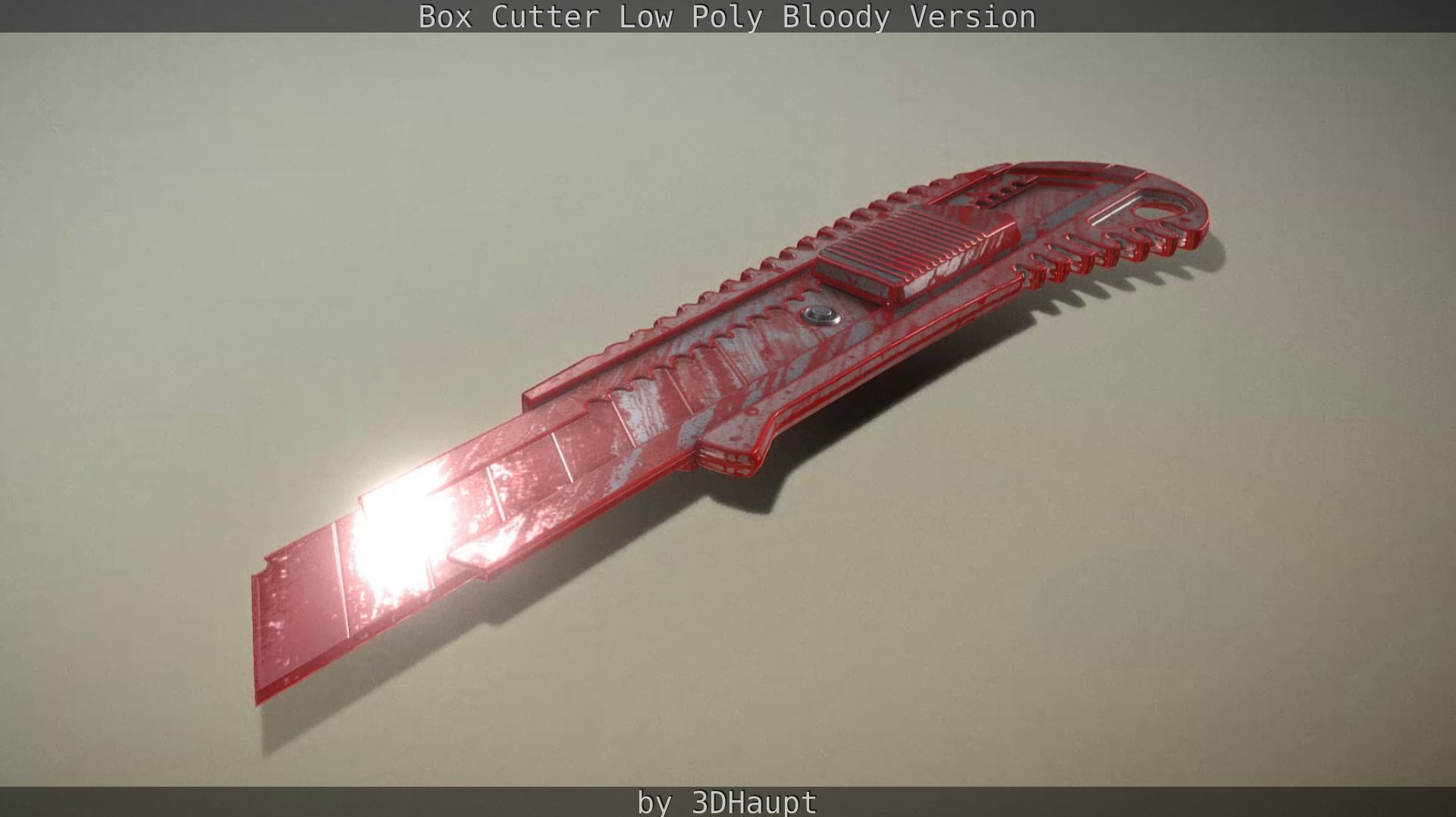 3D model Box Cutter Lowpoly Bloody Version - Gameready - PBR Textures ...
