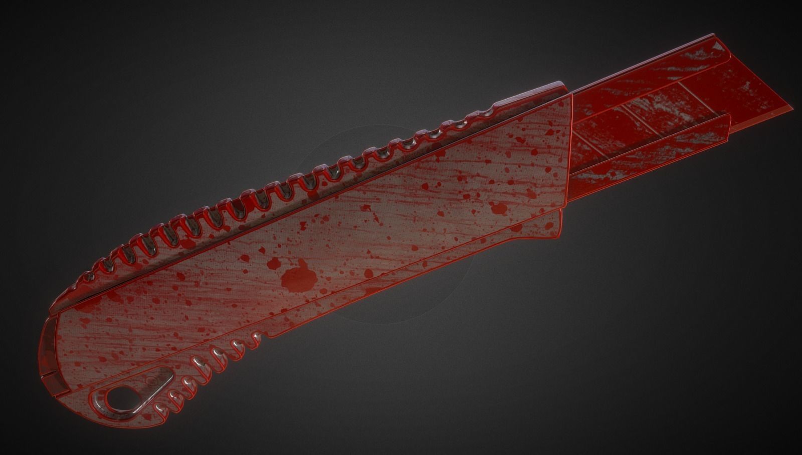 3D model Box Cutter Lowpoly Bloody Version - Gameready - PBR Textures ...
