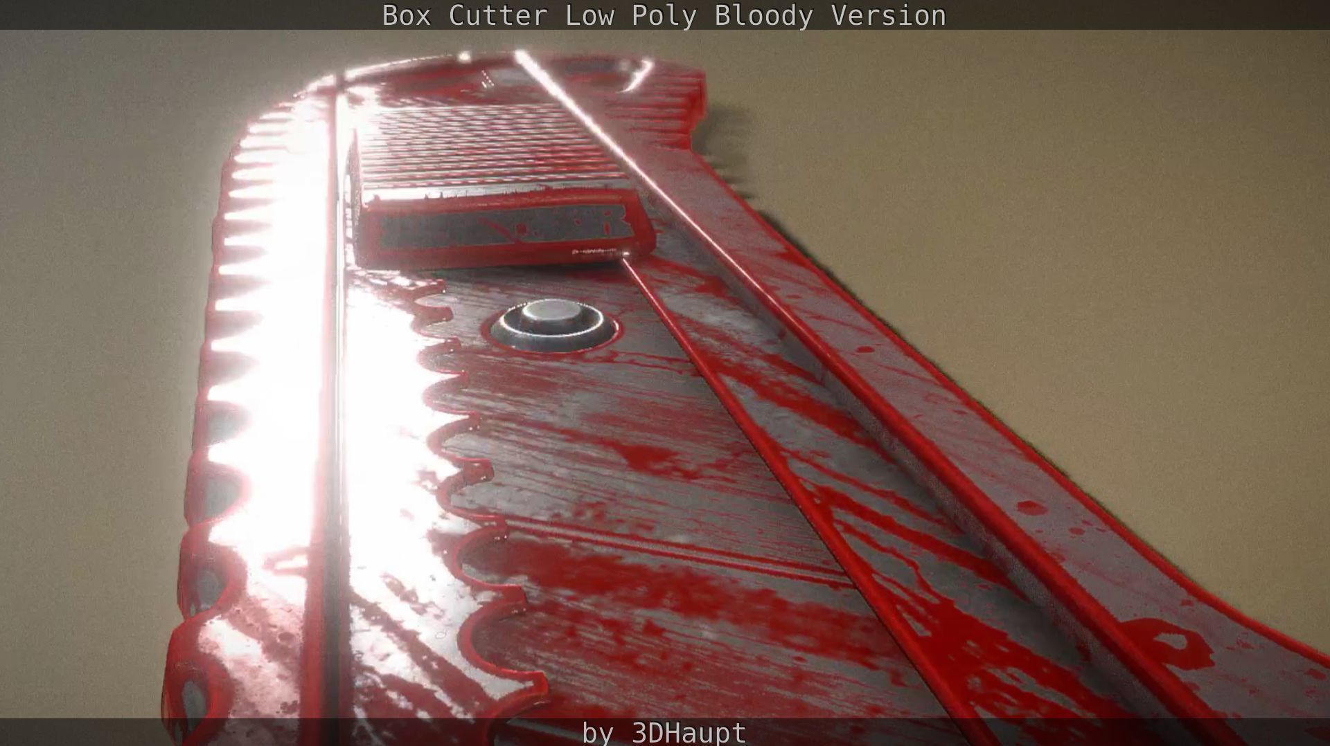 3D model Box Cutter Lowpoly Bloody Version - Gameready - PBR Textures ...