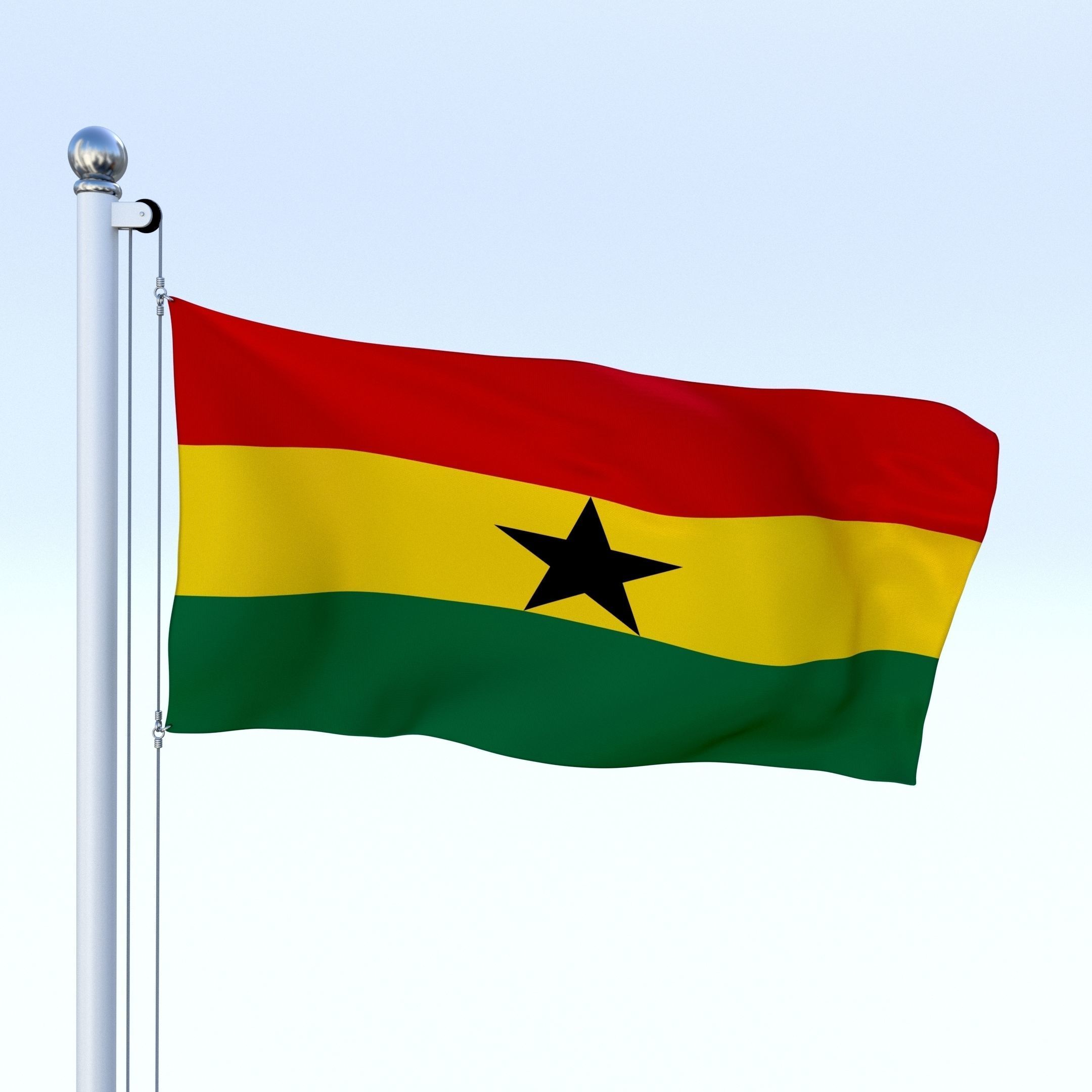 3D model Animated Ghana Flag VR / AR / low-poly animated | CGTrader