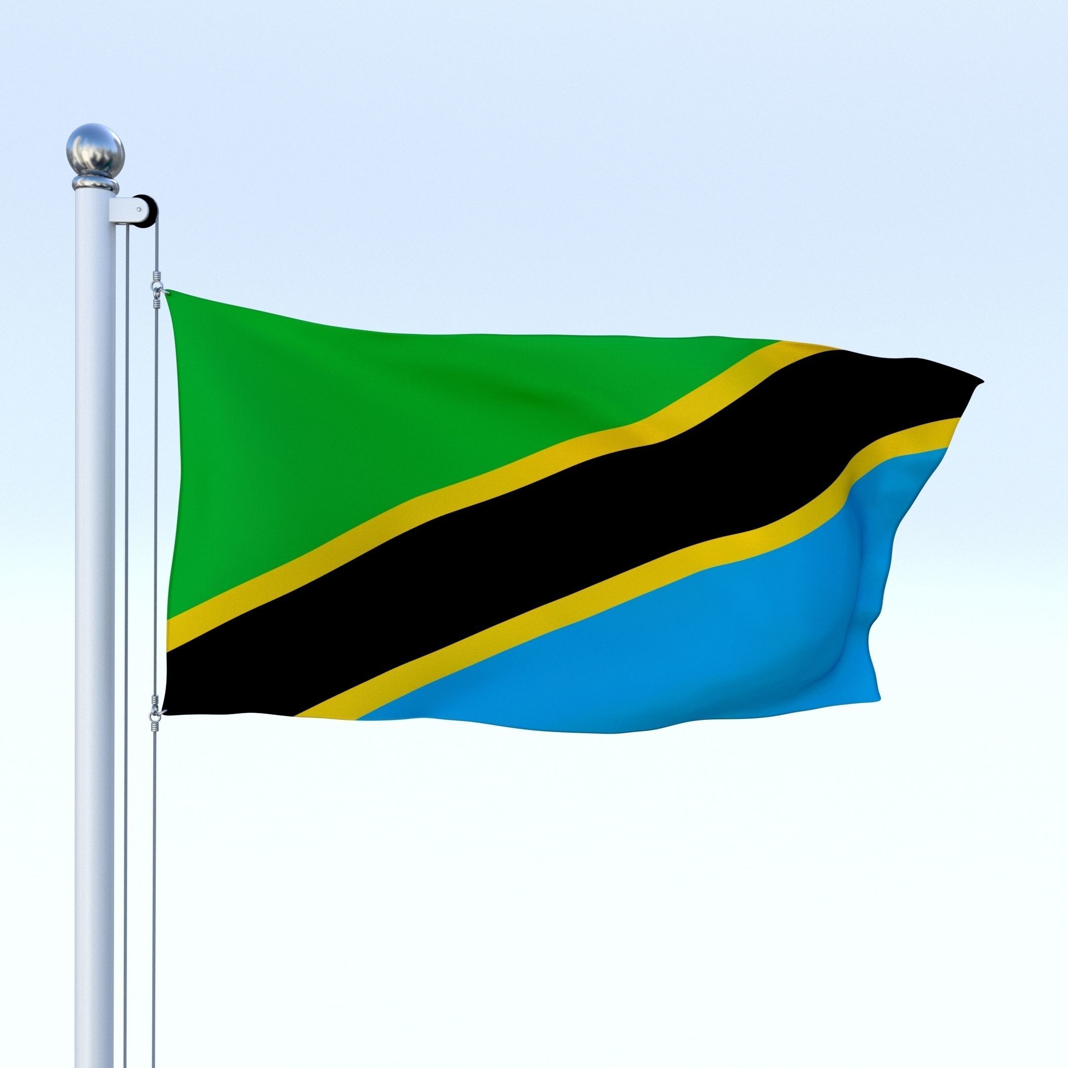 3D model Animated Tanzania Flag VR / AR / low-poly animated | CGTrader