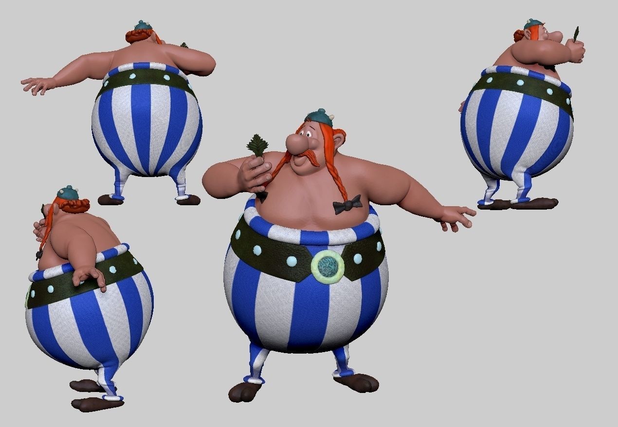 Obelix with UV map and texture 3D model 3D printable | CGTrader