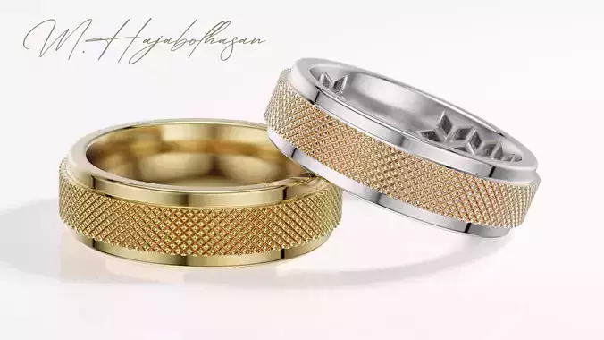 Luxury Geometric Texture Gold Ring 3D Printable Jewelry Design 3D model ...