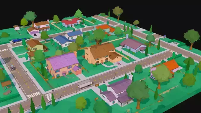 3D model Springfield map x Fortnite VR / AR / low-poly | CGTrader