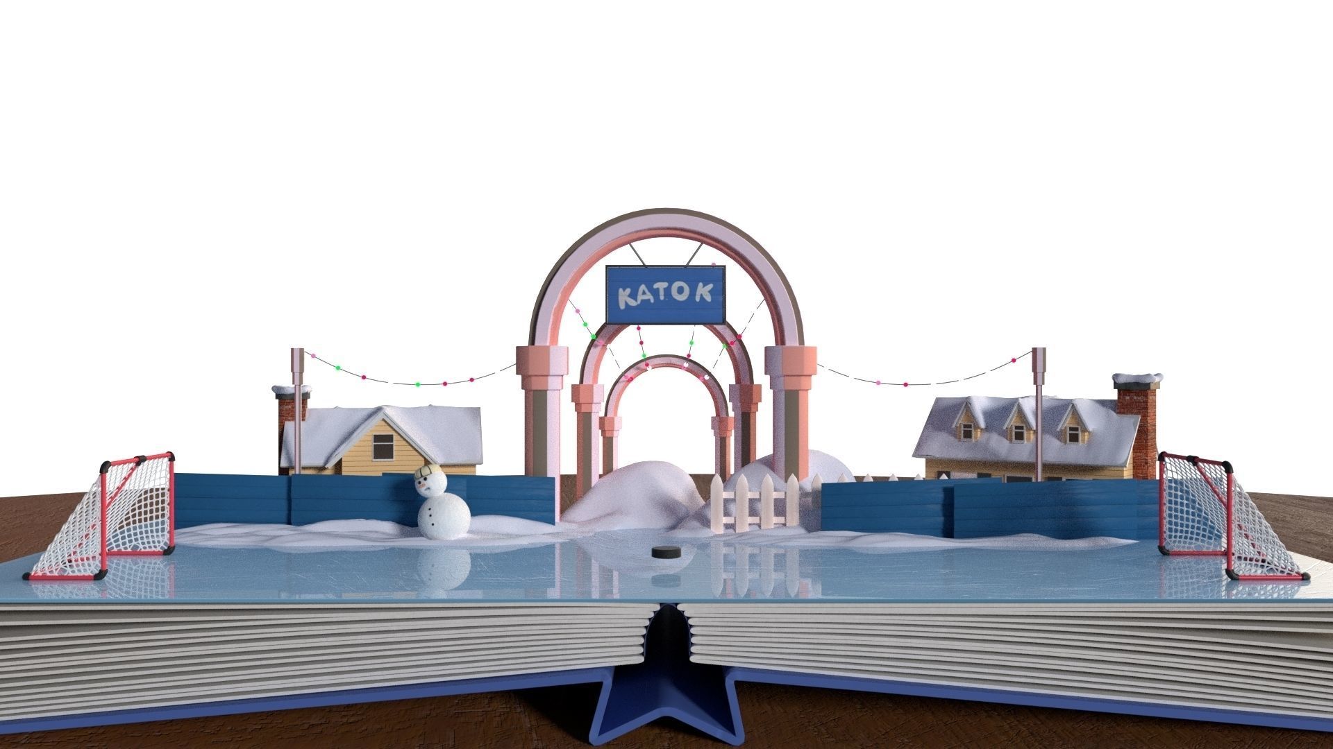 Cartoon ice rink 3D model | CGTrader