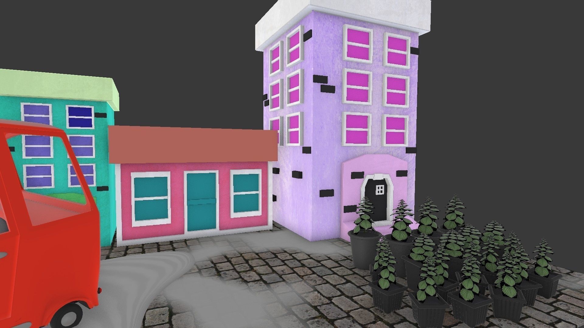 Cartoon street 3D model | CGTrader