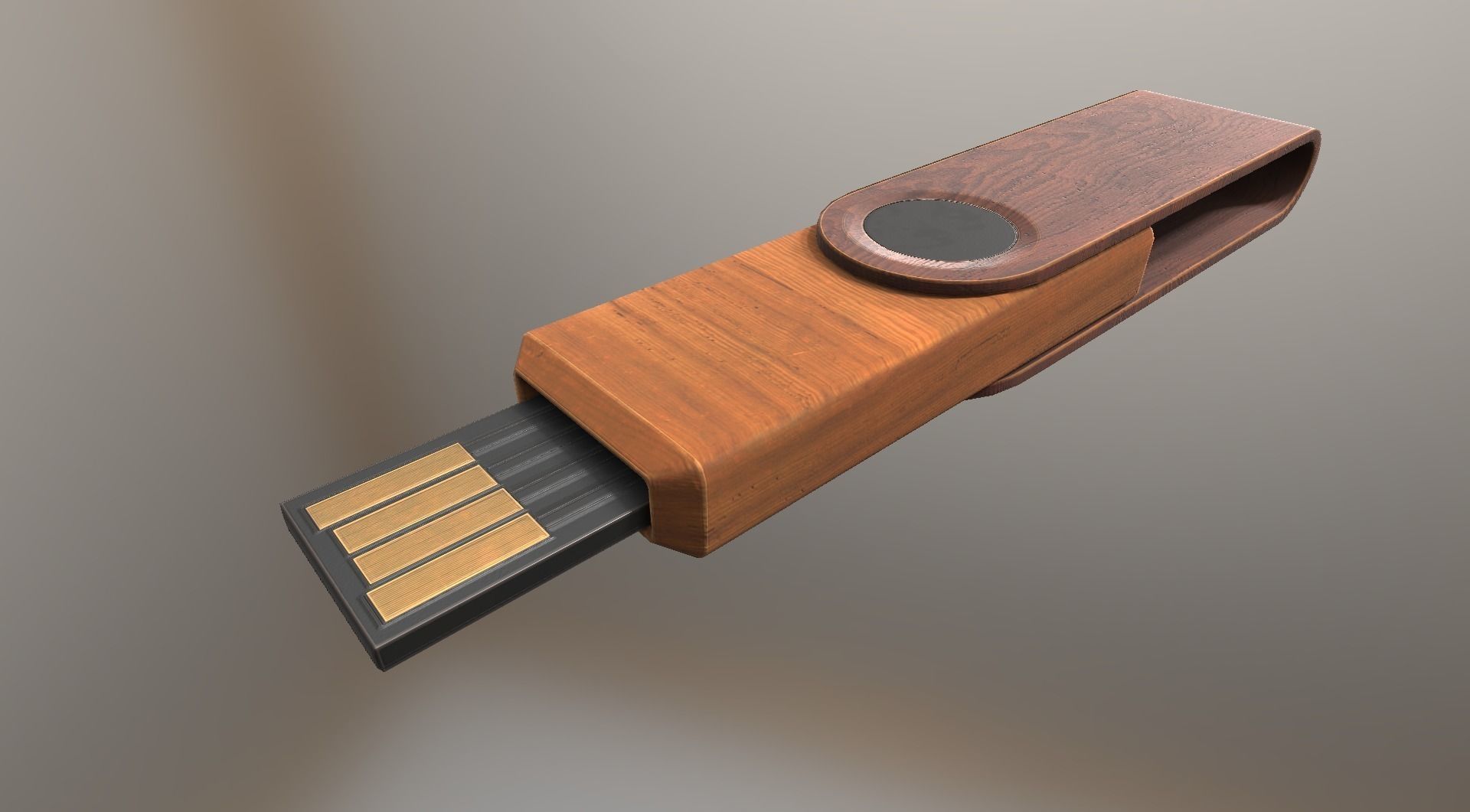 3D model USB Stick Low Poly Wood Version - Gameready - PBR VR / AR ...