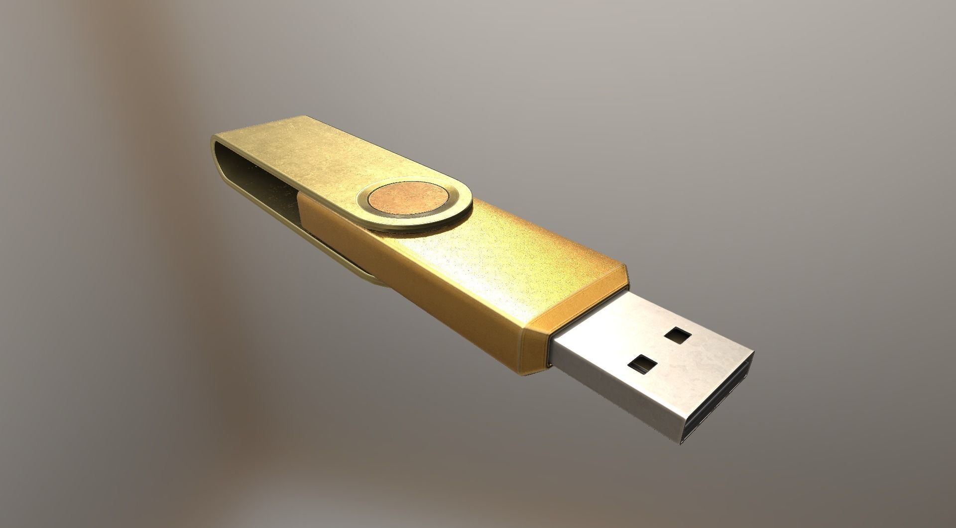 3D model USB Stick Low Poly Gold Version - Gameready - PBR VR / AR ...