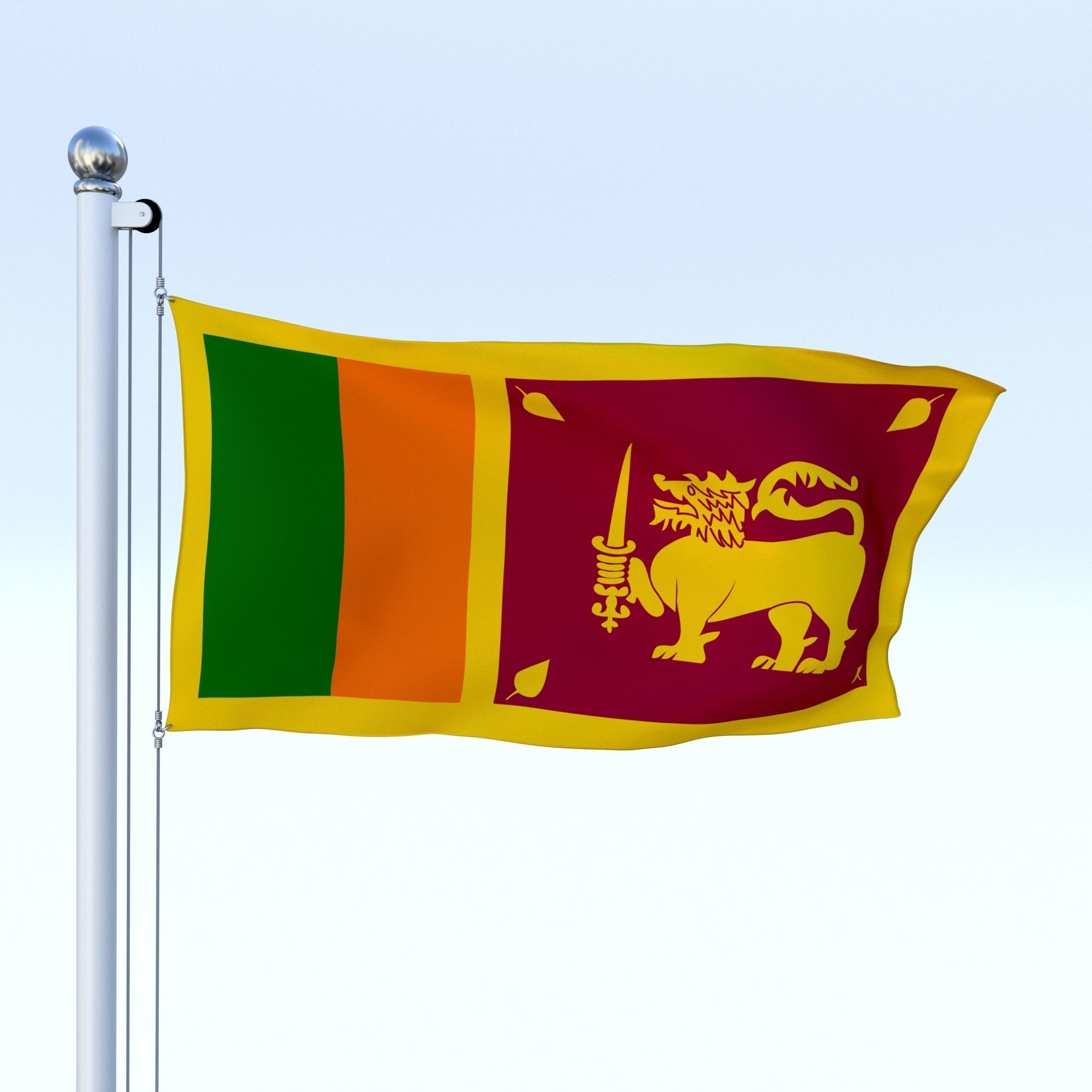 3D model Animated Sri Lanka Flag VR / AR / low-poly animated | CGTrader