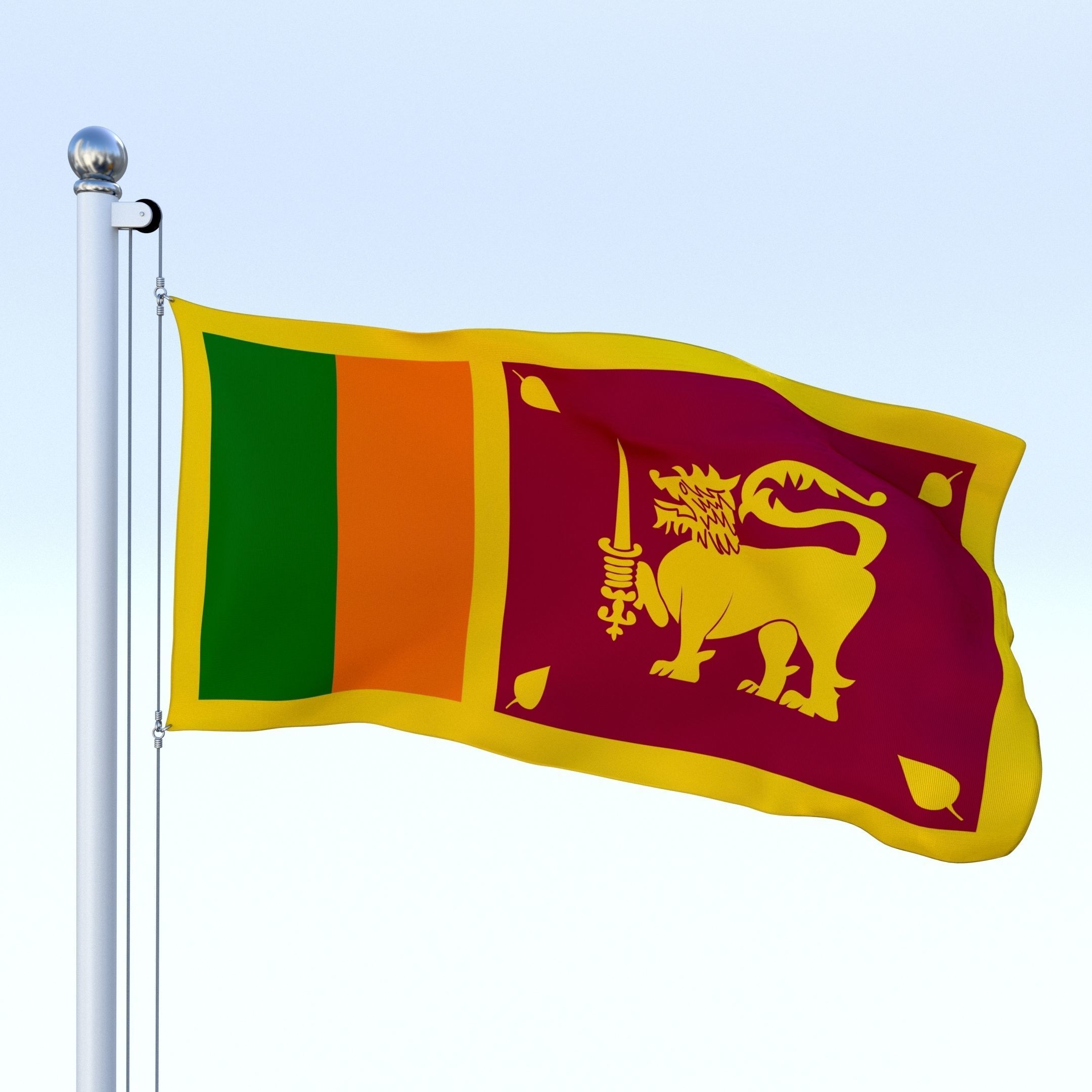 3D model Animated Sri Lanka Flag VR / AR / low-poly animated | CGTrader