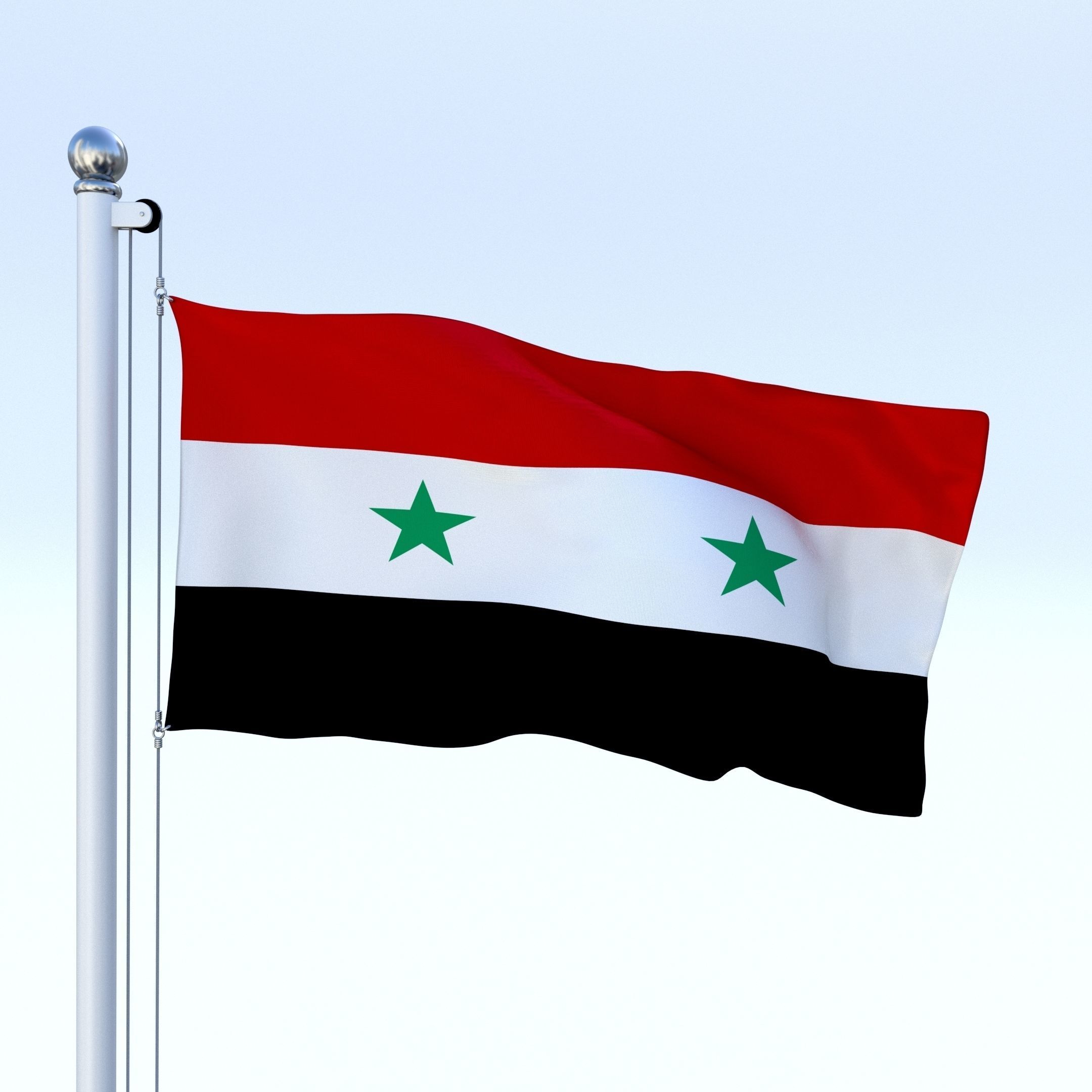 3D model Animated Syria Flag VR / AR / low-poly animated | CGTrader