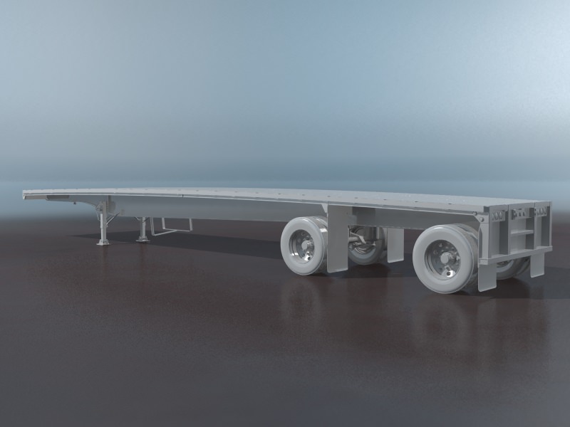 Aluminum Flatbed Trailer 3D model | CGTrader