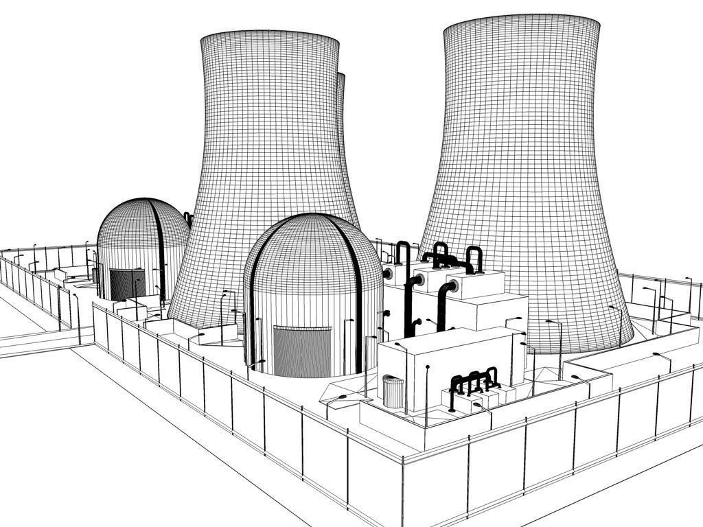 Nuclear power plant model 3D model | CGTrader