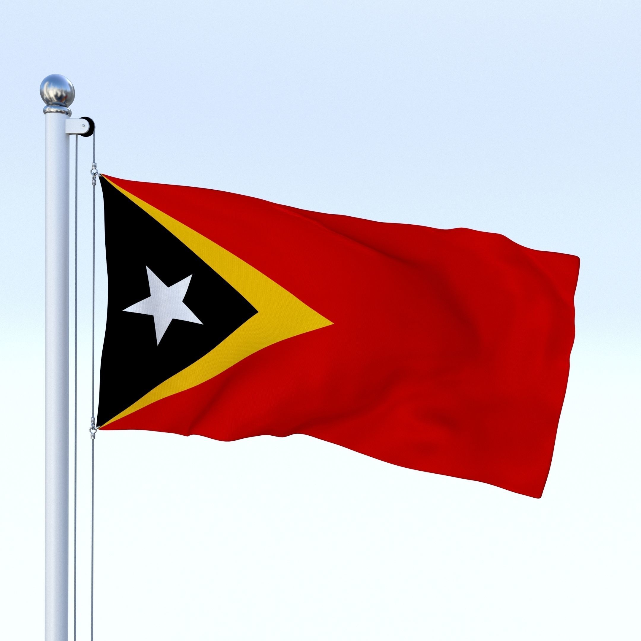 3D model Animated East Timor Flag VR / AR / low-poly animated | CGTrader