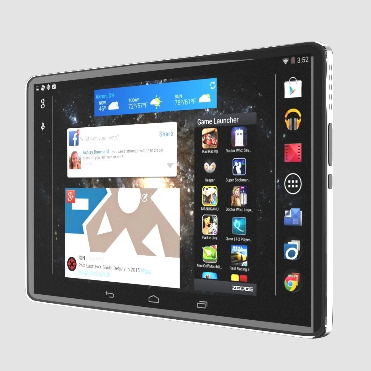 Metal Android 10inch Tablet 3D model | CGTrader