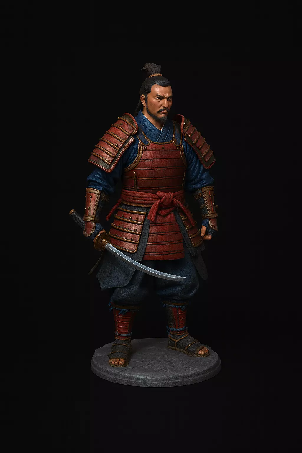 Samurai STL File Realistic Samurai Miniature for 3D Printing 3D model ...