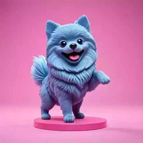3019 Laughing Pomeranian Full Color 3D Model pug 3D model 3D printable ...