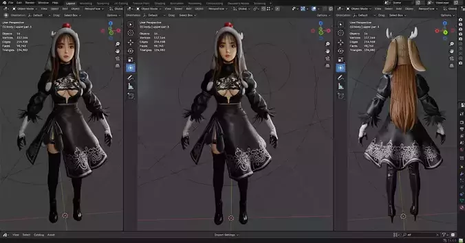 Near Automata fanart PBR 8k free VR / AR / low-poly 3D model | CGTrader