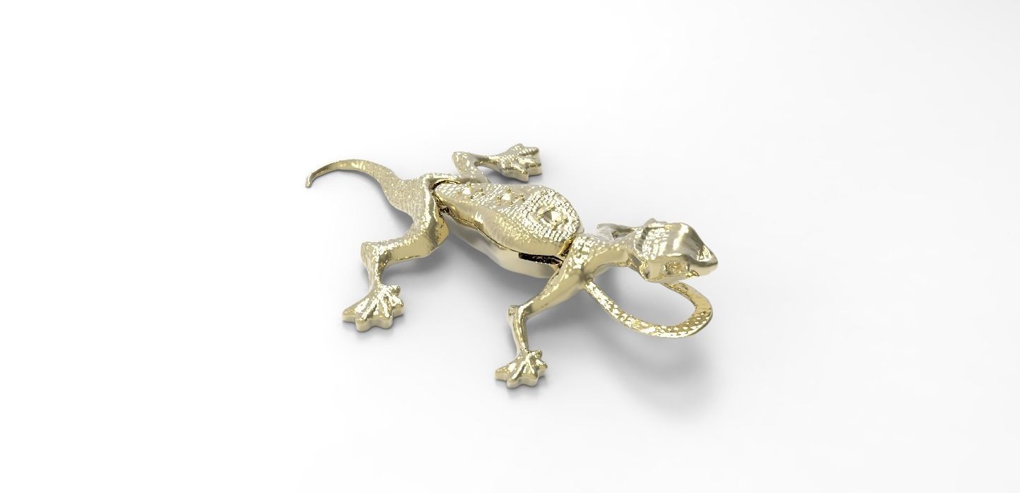 Movable Pendant Lizard with GEMs 3D model 3D printable | CGTrader