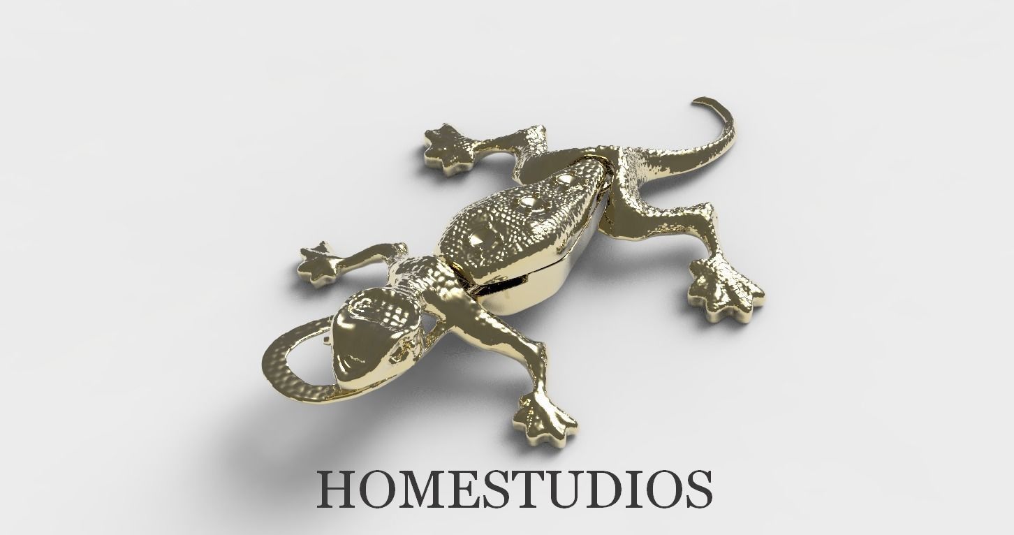 Movable Pendant Lizard with GEMs 3D model 3D printable | CGTrader
