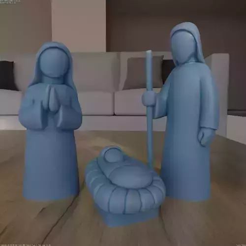 Cute Nativity Scene STL File for 3D Printing Christmas Decor 3D model ...