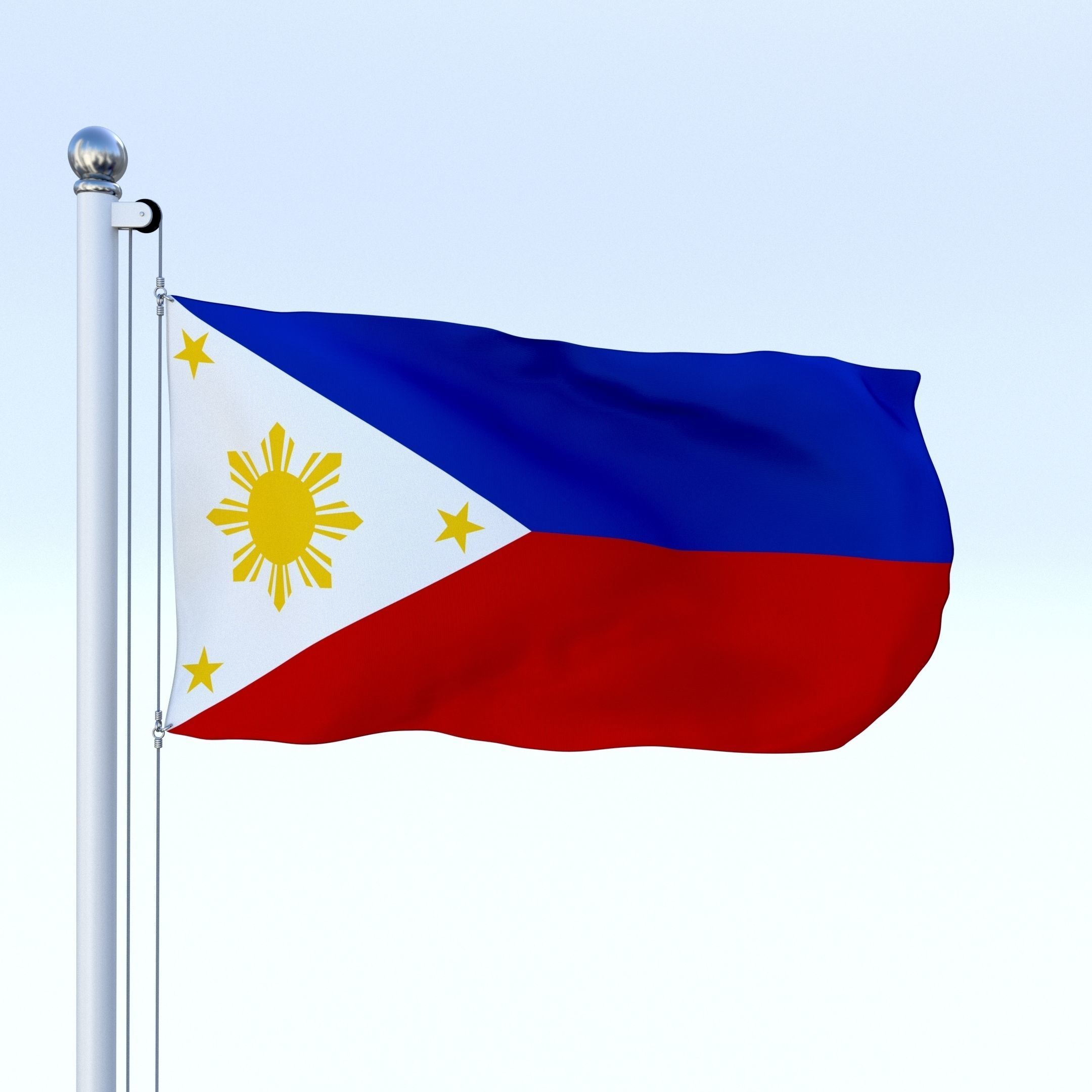 3D model Animated Philippines Flag VR / AR / low-poly animated | CGTrader