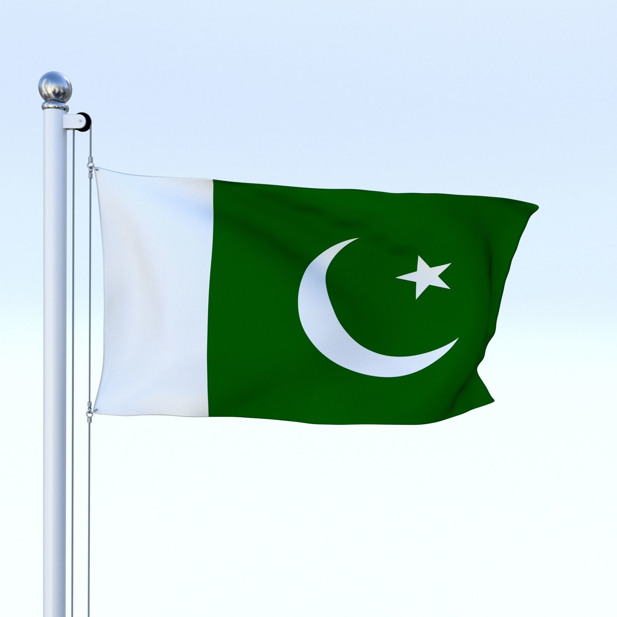 3D model Animated Pakistan Flag VR / AR / low-poly animated | CGTrader