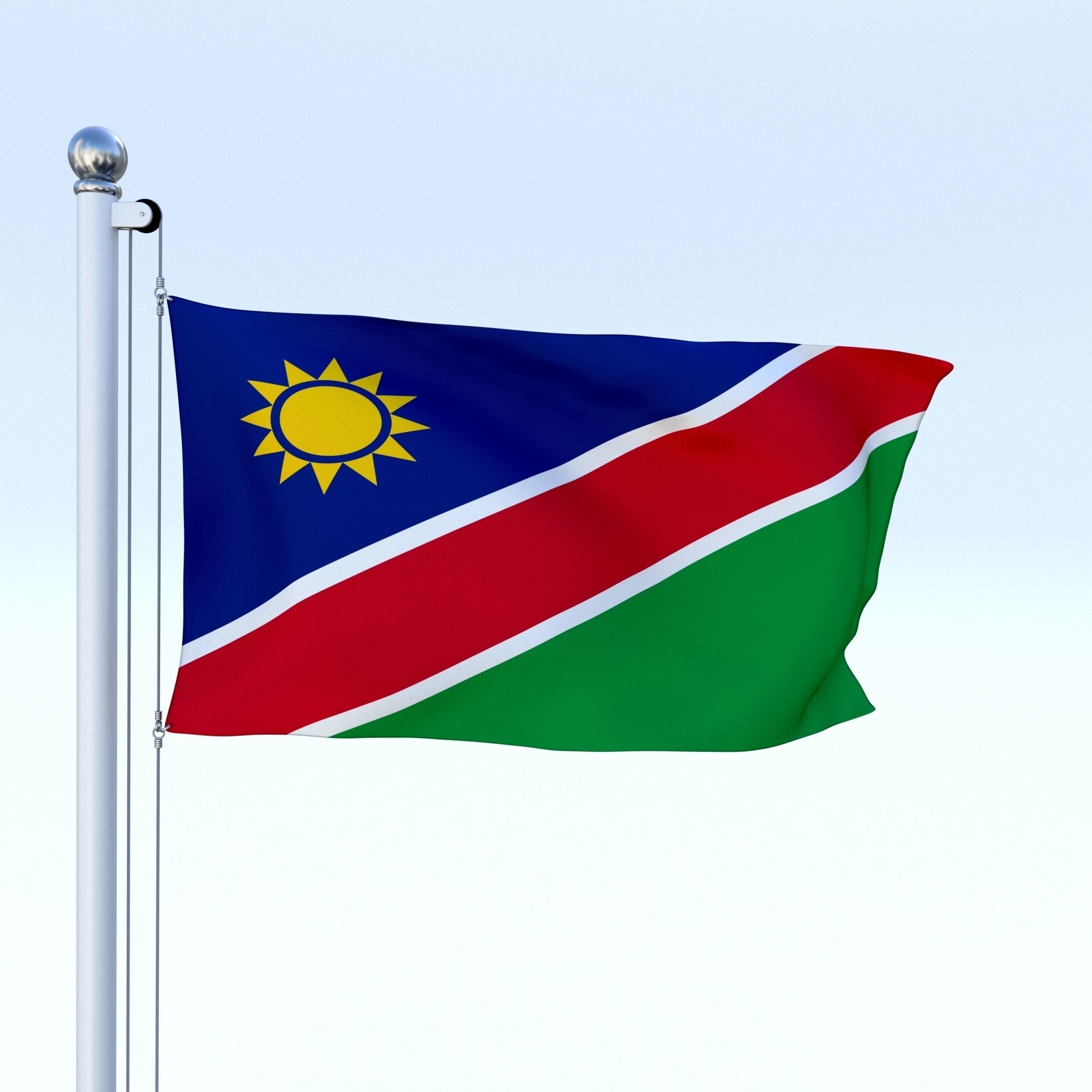 3D model Animated Namibia Flag VR / AR / low-poly animated | CGTrader