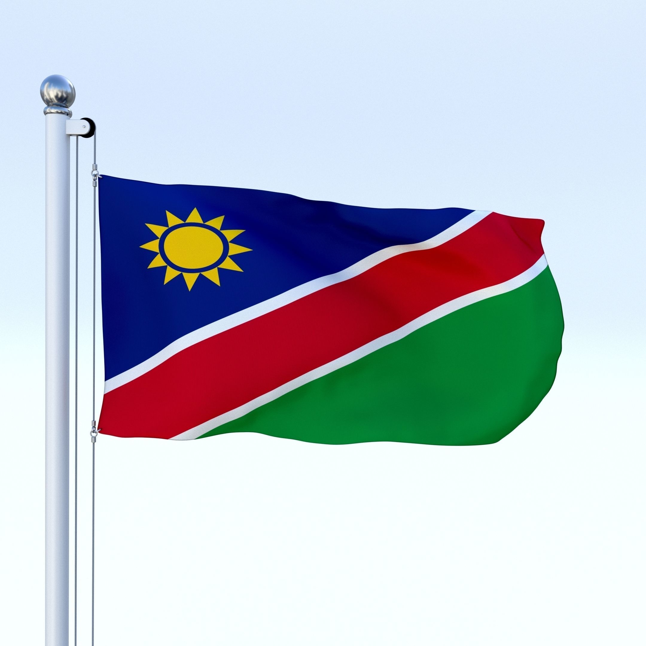 3D model Animated Namibia Flag VR / AR / low-poly animated | CGTrader
