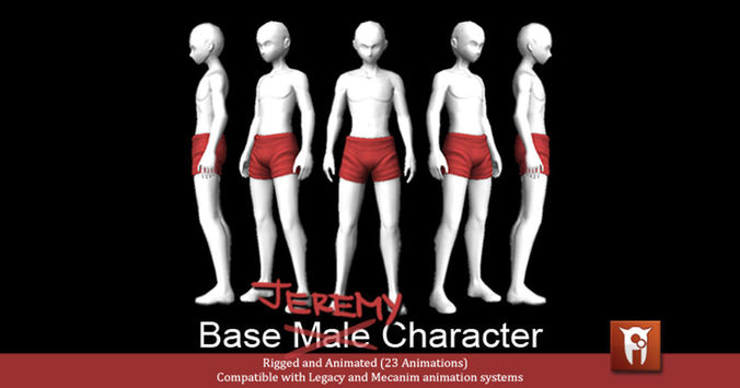 Jeremy - Base Male Character free VR / AR / low-poly 3D model animated ...