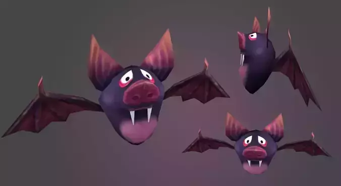 3D model cartoon bat VR / AR / low-poly | CGTrader