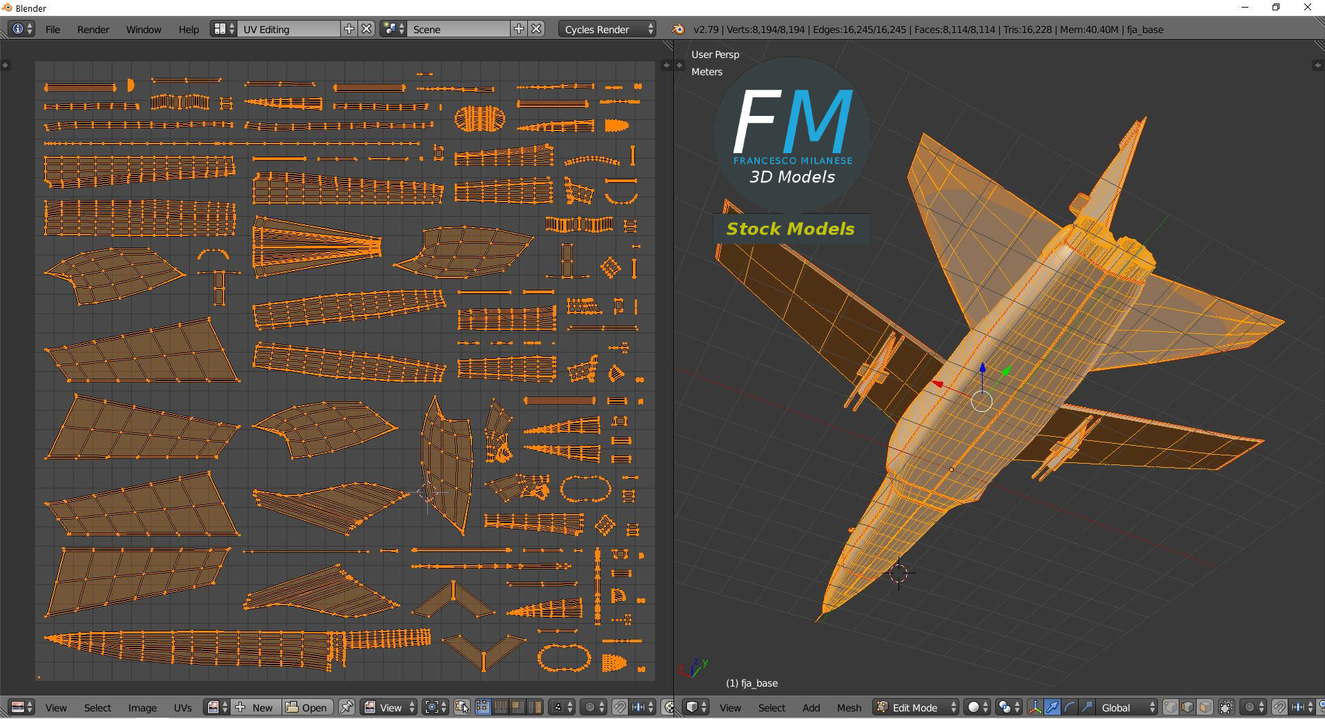 Fighter jet aircraft base mesh 3D model | CGTrader