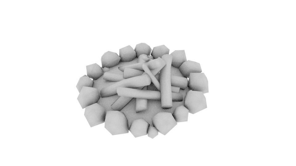 Bonfire fire pit with rocks in it free VR / AR / low-poly 3D model ...