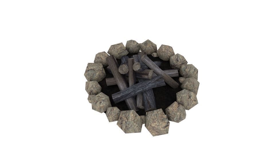 Bonfire fire pit with rocks in it free VR / AR / low-poly 3D model ...