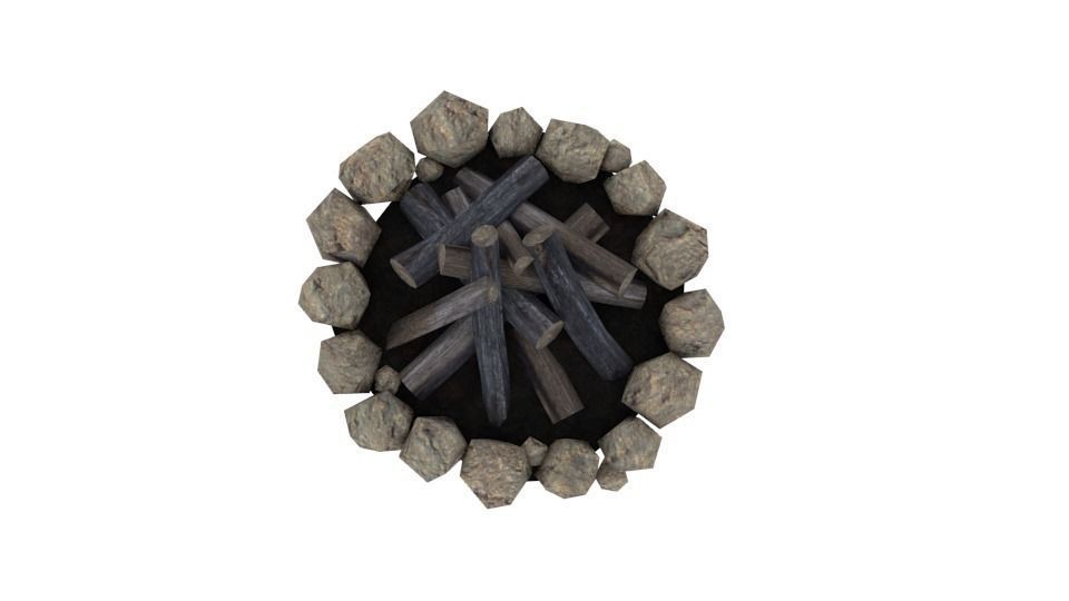 Bonfire fire pit with rocks in it free VR / AR / low-poly 3D model ...