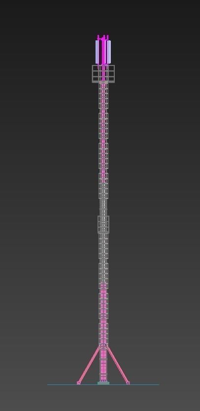 Cell tower 30m 3D model | CGTrader