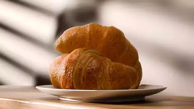 3D model High Quality Realistic Croissant 3D Model PBR Textures VR / AR ...