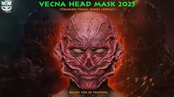 Vecna Season 5 - Head Mask Wearable - Stranger Things 2025 3D model 3D ...